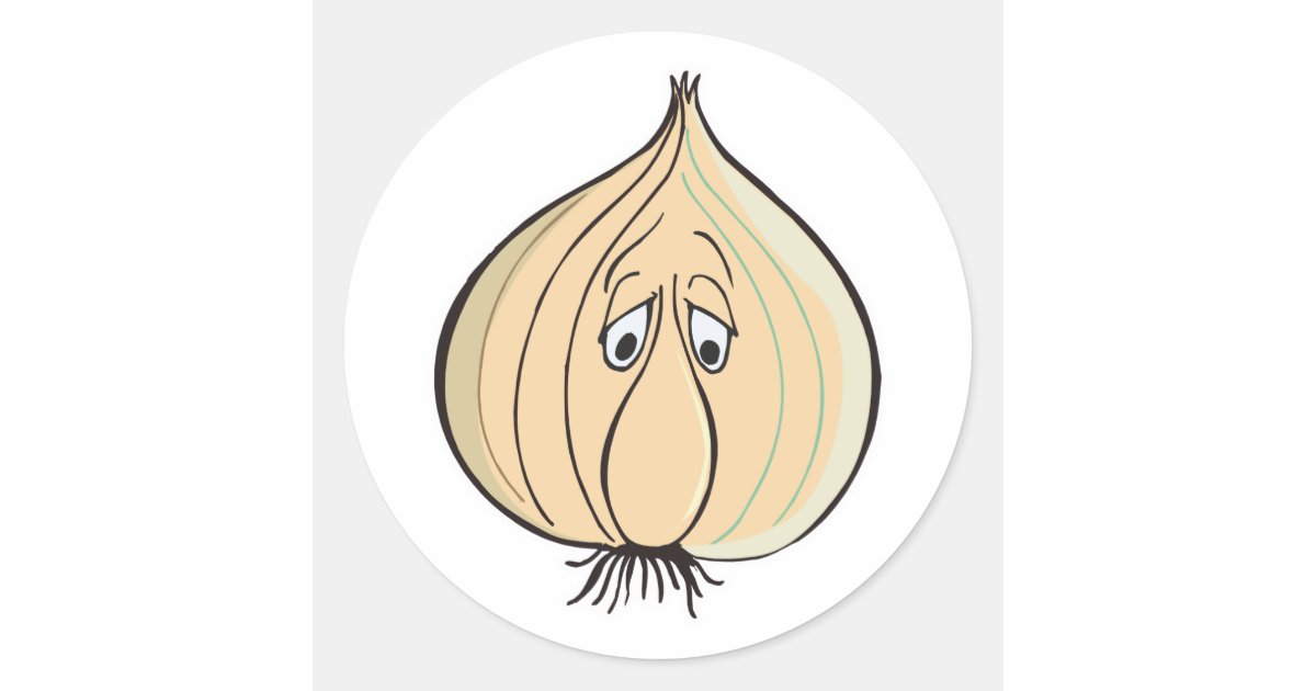 sad garlic face classic round sticker | Zazzle