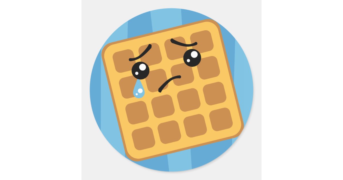 Sad Waffle Classic Round Sticker | Zazzle