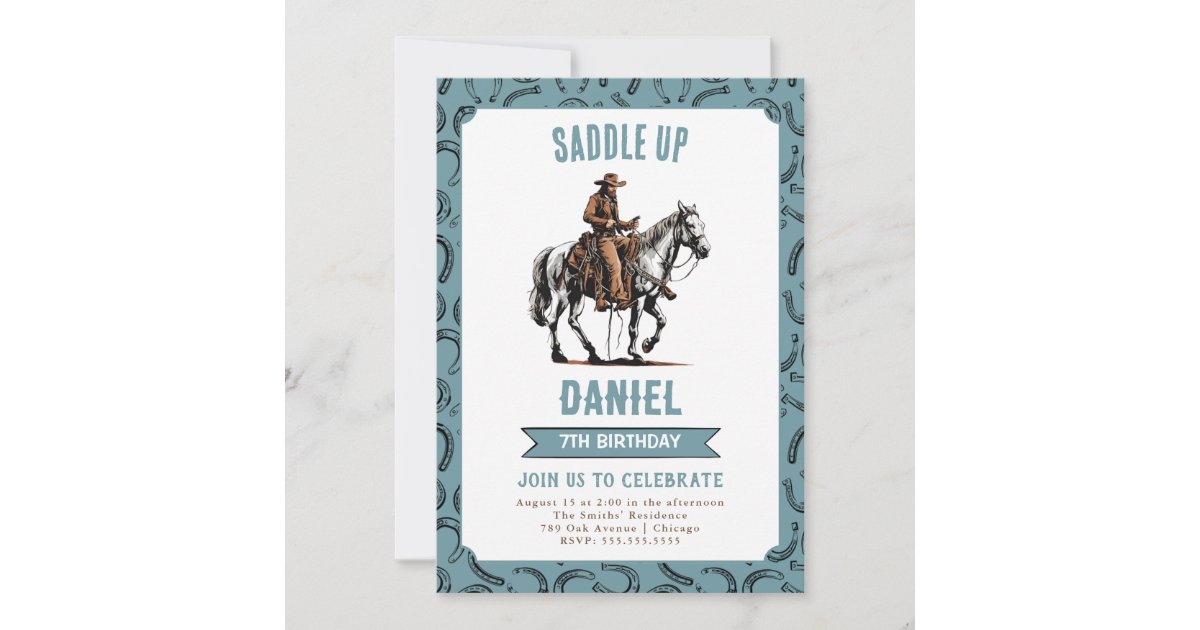 Saddle Up Cowboy Birthday Invitation | Zazzle