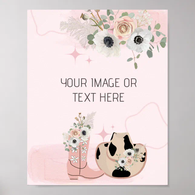 Saddle Up Western Cowgirl Theme Blank DIY Poster | Zazzle