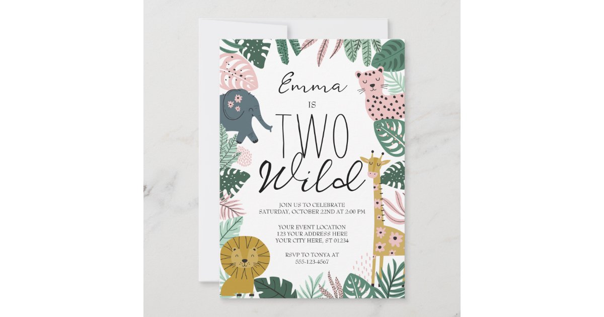 Safari Two Wild Invitation, Jungle Birthday Invitation | Zazzle