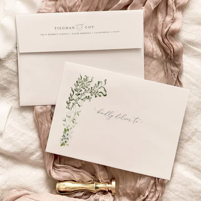 Sage Garden Return Addressed Invitation Envelope | Zazzle