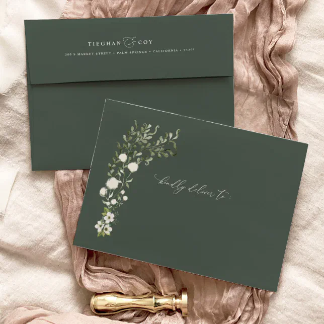 Sage Garden Return Addressed Invitation Envelope | Zazzle