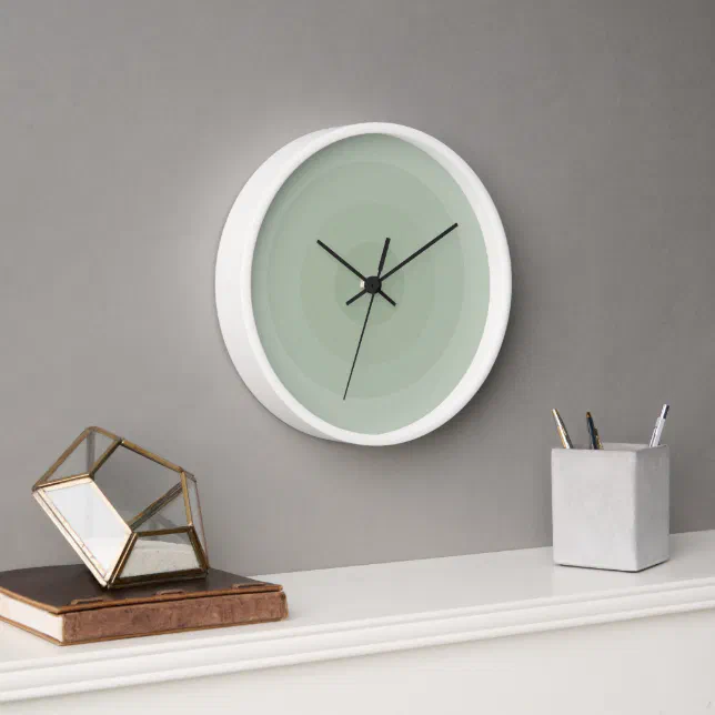 Sage Green Minimalist Circle Gradient Clock | Zazzle