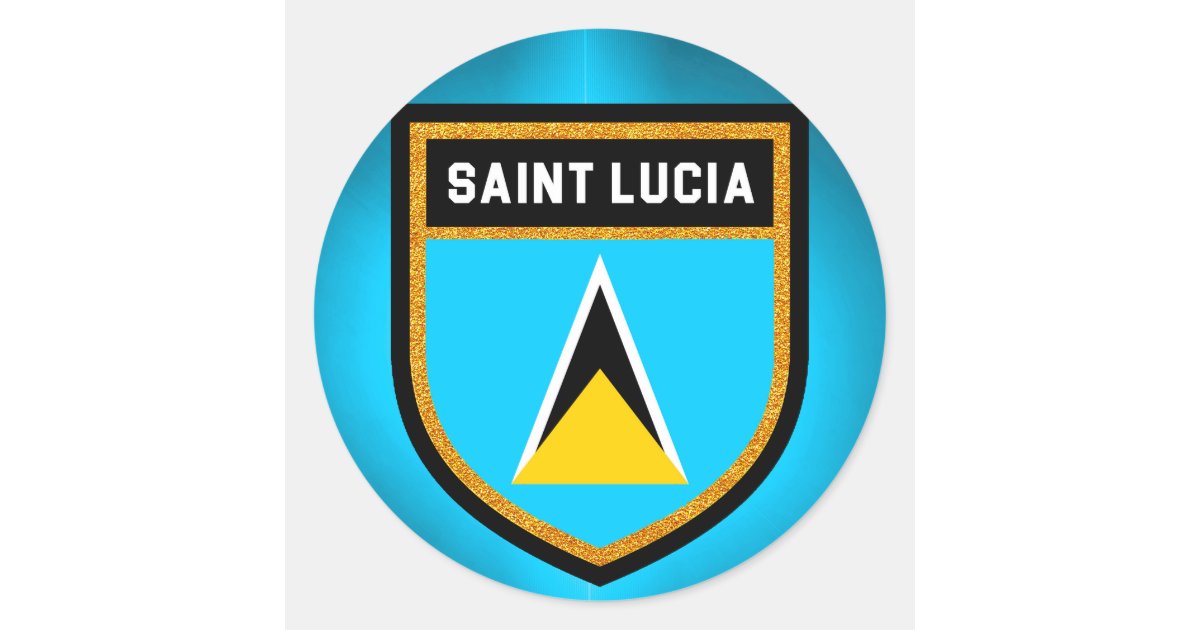 Saint Lucia Flag Classic Round Sticker | Zazzle