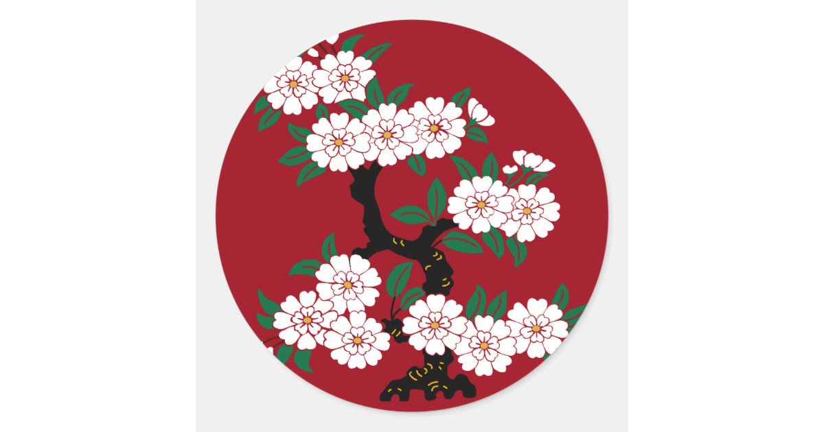 SAKURA CLASSIC ROUND STICKER | Zazzle