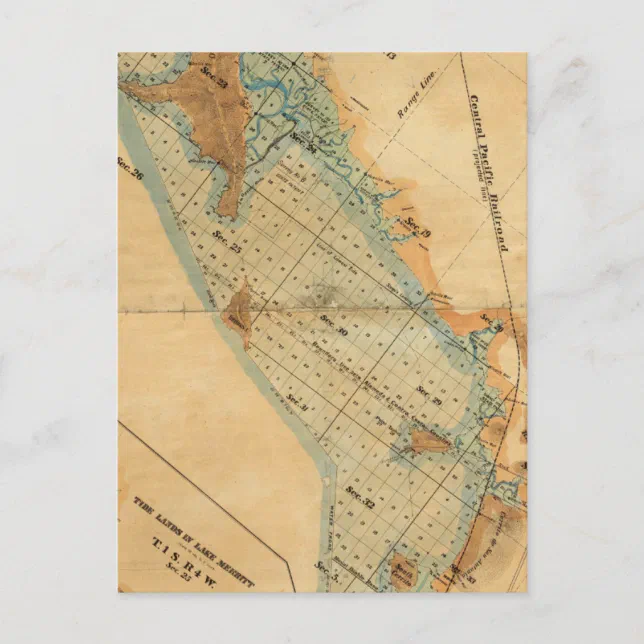 Salt marsh and tide lands map postcard | Zazzle