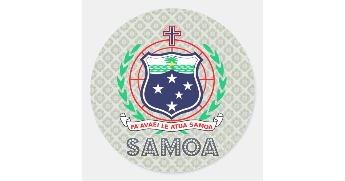 Samoa Coat of Arms Classic Round Sticker | Zazzle