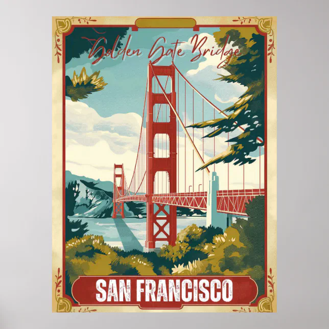 San Francisco, CA - Golden Gate Bridge Poster | Zazzle