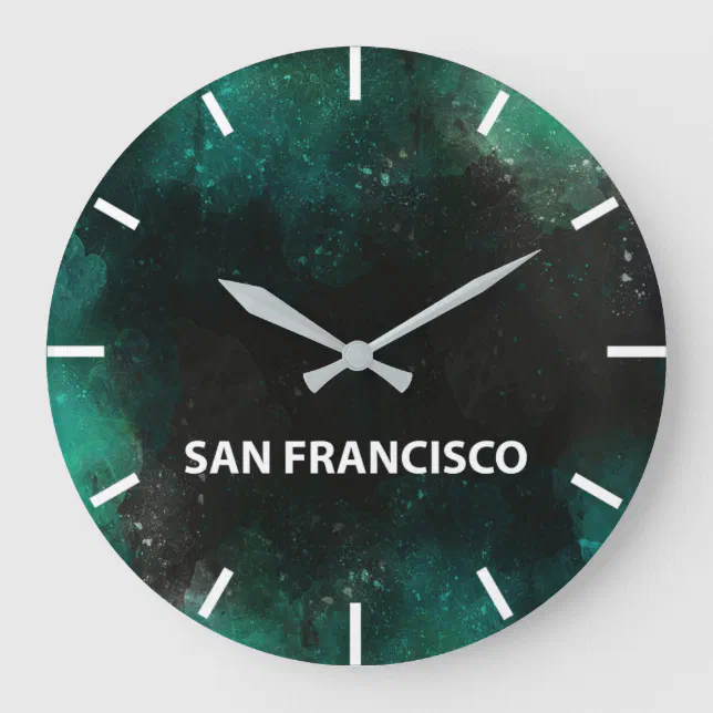 San Francisco Time Zone Newsroom Wall Large Clock | Zazzle