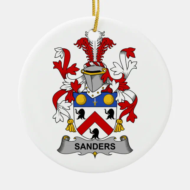 Sanders Family Crest Ceramic Tree Decoration | Zazzle