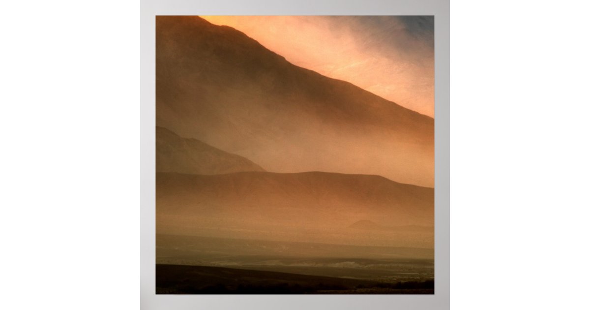 Sandstorm at Mesquite Sand Dunes, Sunset Poster | Zazzle