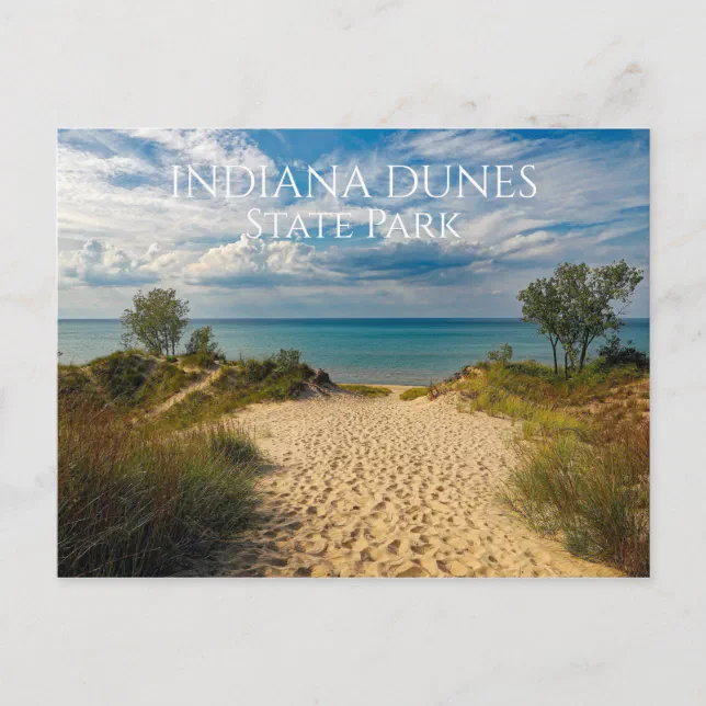 Sandy Path to Lake Michigan Beach, Indiana Dunes Postcard | Zazzle