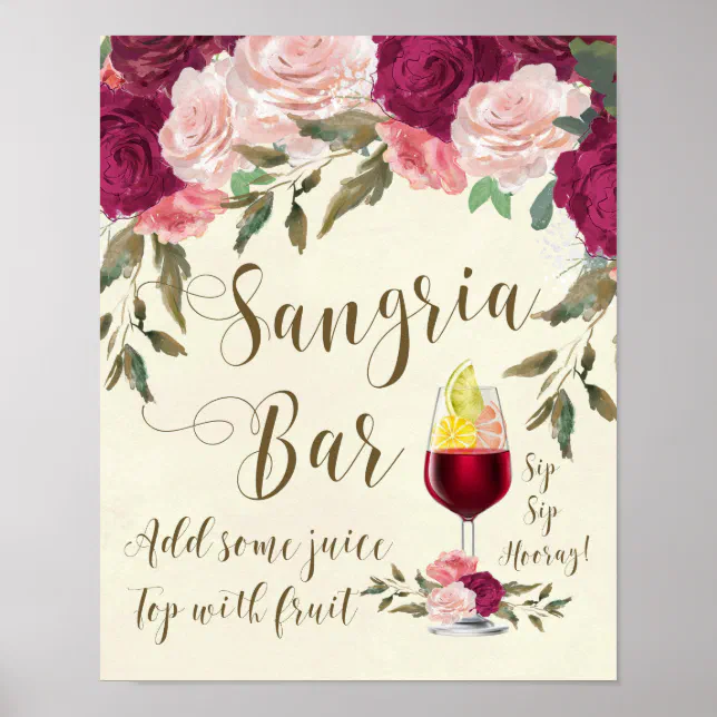Sangria bar sign poster | Zazzle