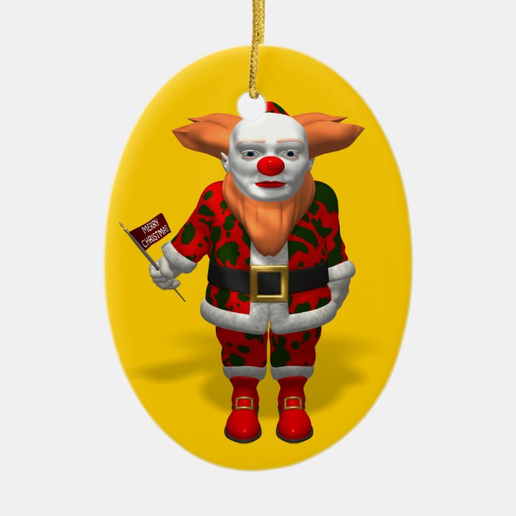 Santa Claus Clown Ceramic Tree Decoration | Zazzle