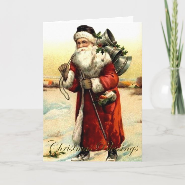 Santa Claus Vintage Father Christmas Card | Zazzle