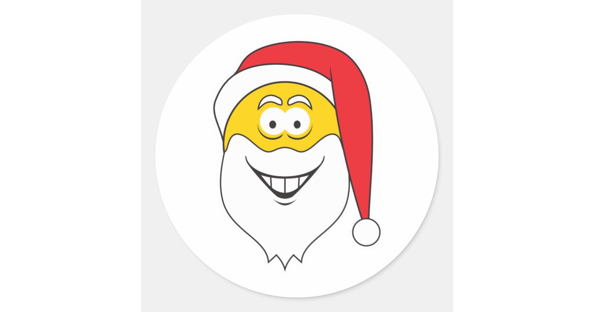 Santa Clause Face Classic Round Sticker | Zazzle