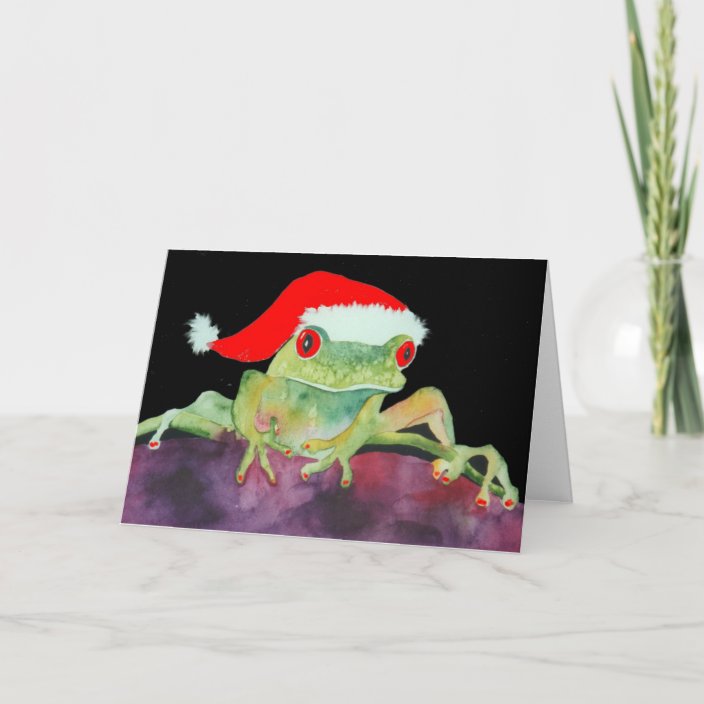 Santa frog Christmas card | Zazzle.co.uk