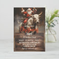 Santa Riding a Bull Invitation | Zazzle
