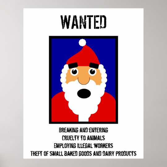 Santa Wanted Poster | Zazzle.co.uk