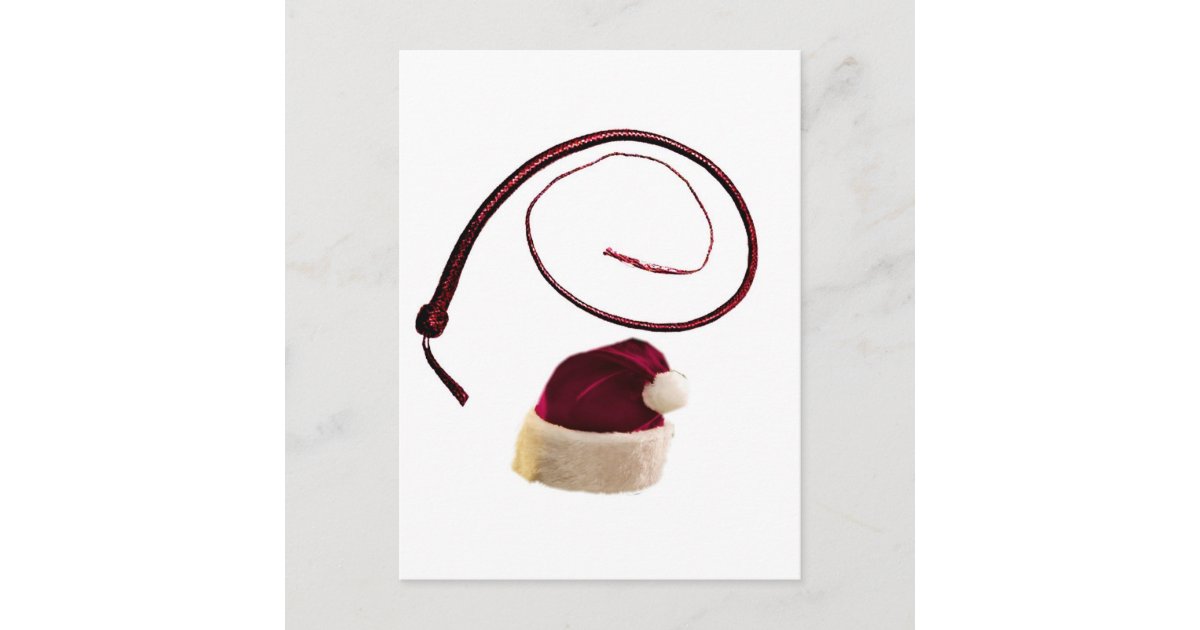SANTA WHIP HOLIDAY POSTCARD | Zazzle