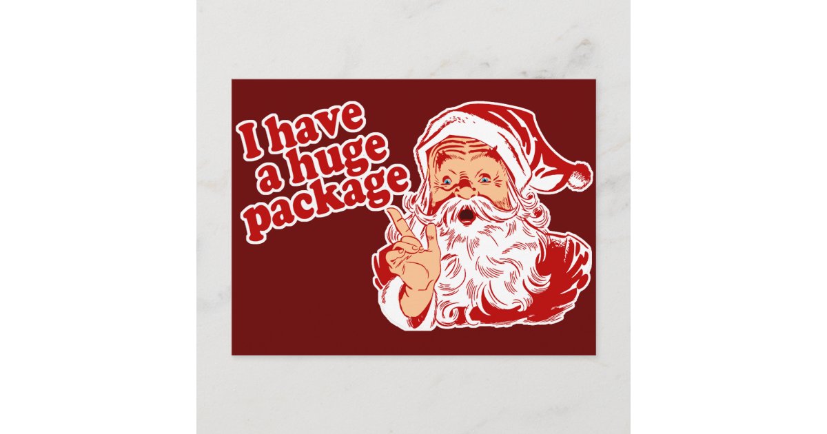 Santas Huge Package Holiday Postcard | Zazzle