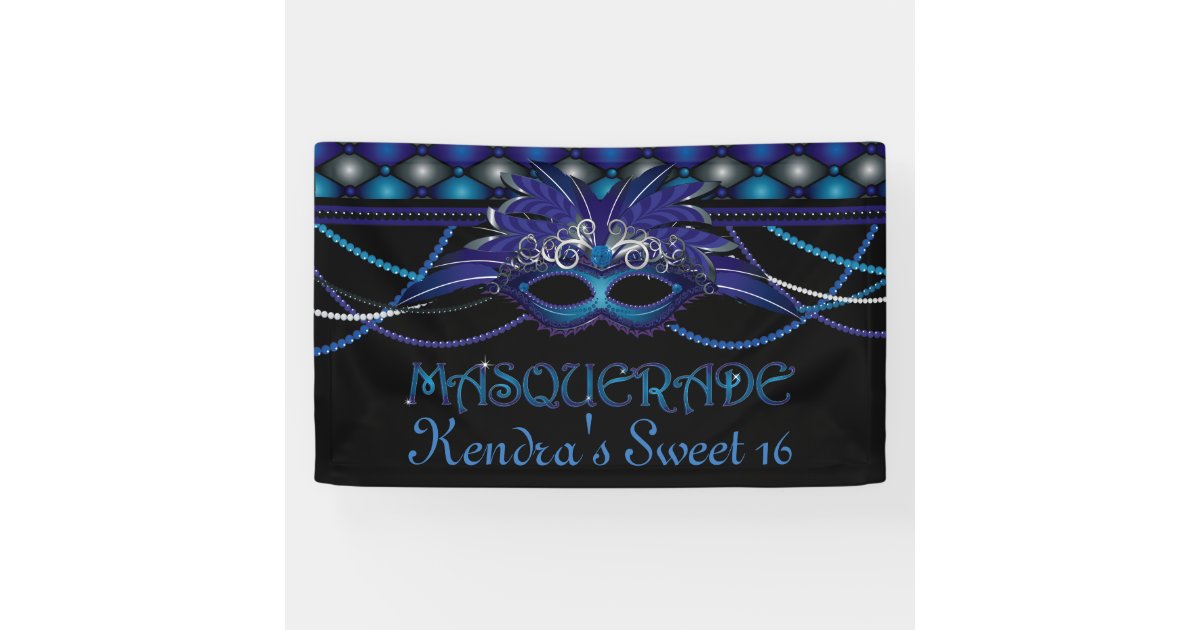 Sapphire Blue, Masquerade Party Banner | Zazzle