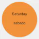 Saturday sabado English to Spanish Stickers | Zazzle