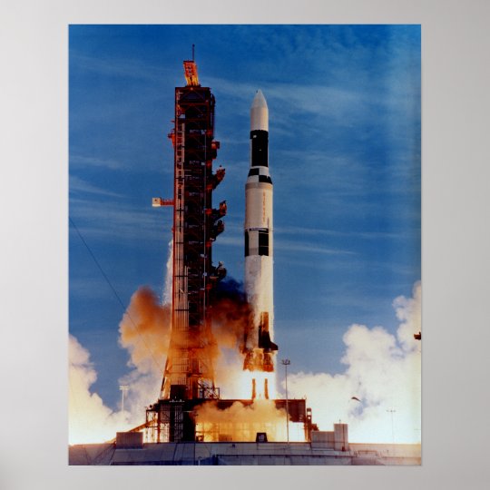 Saturn V Launching The Skylab Space Station Poster | Zazzle.co.uk