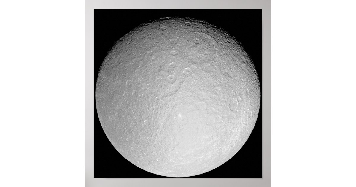Saturn's icy moon Rhea Poster | Zazzle