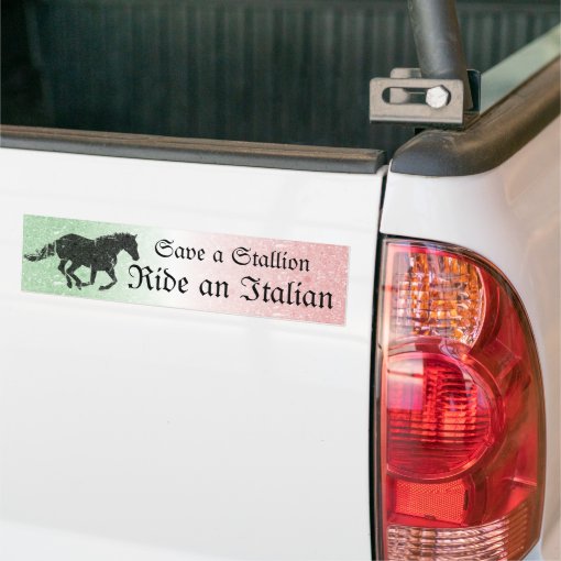 Save a Stallion Ride an Italian Bumper Sticker | Zazzle