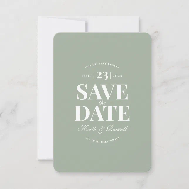 Save the Date QR Code Wedding Website Sage Green Invitation | Zazzle
