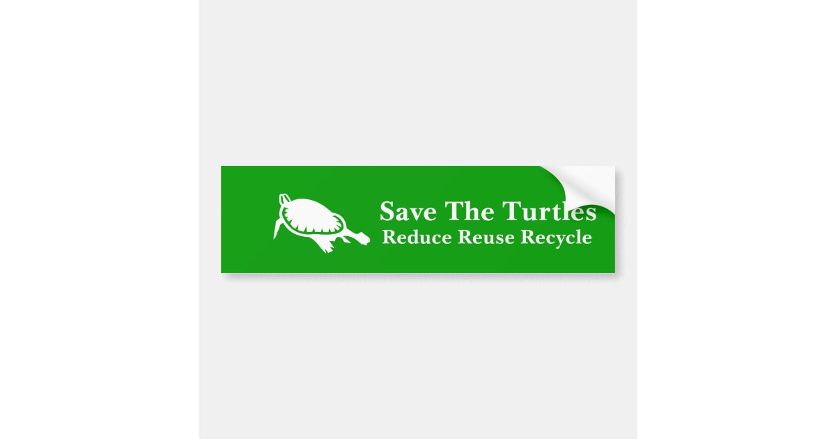 Save The Turtles Bumper sticker | Zazzle