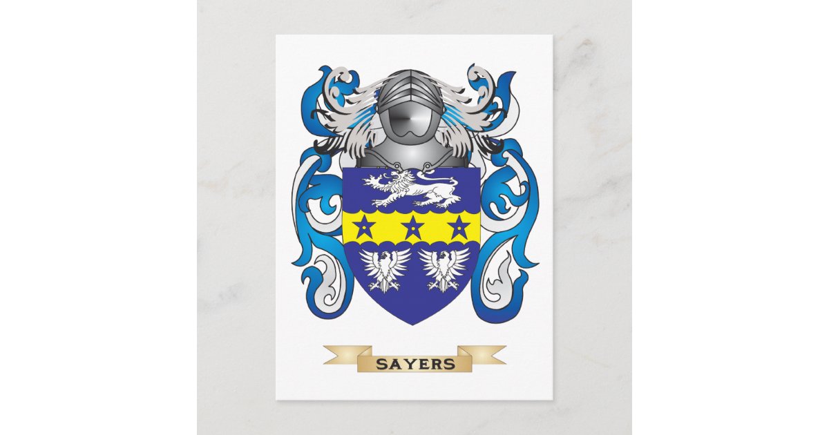 Sayers Coat of Arms (Family Crest) Postcard | Zazzle