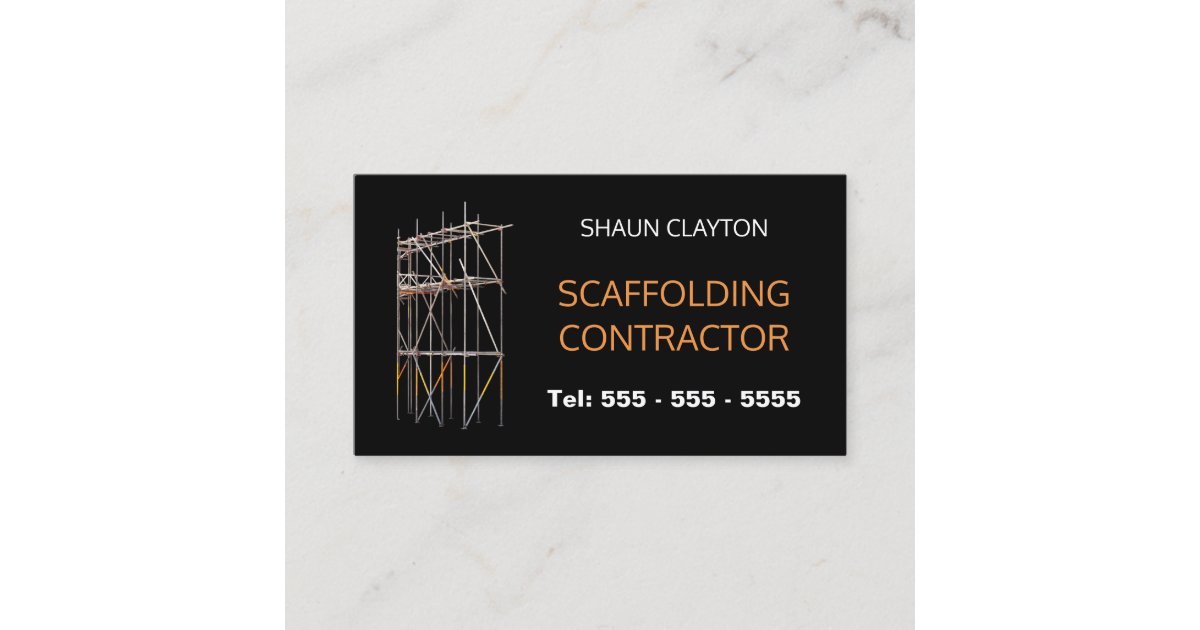 Scaffolding on black Business Card | Zazzle