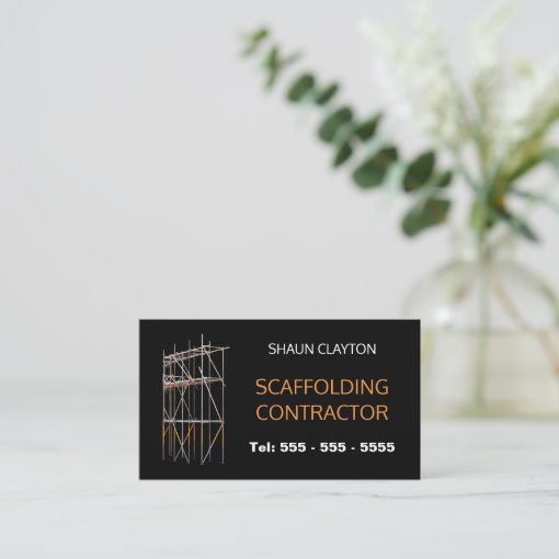 Scaffolding on black Business Card | Zazzle