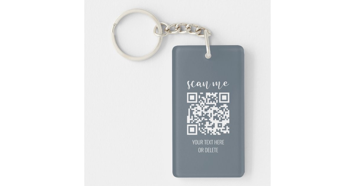 Scan Me QR Code Your Logo Business Cards Key Ring | Zazzle