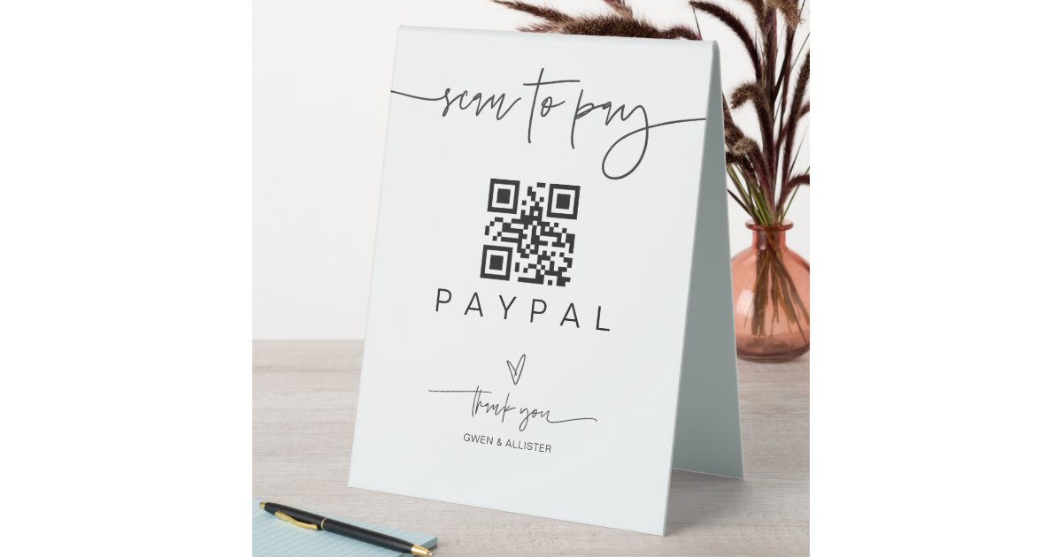 Scan Pay QR Code Sign Wedding Bar Valet Business | Zazzle