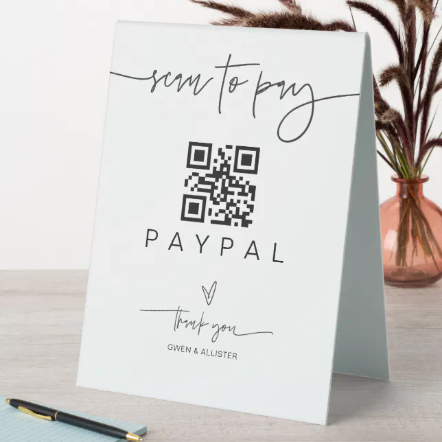 Scan Pay QR Code Sign Wedding Bar Valet Business | Zazzle