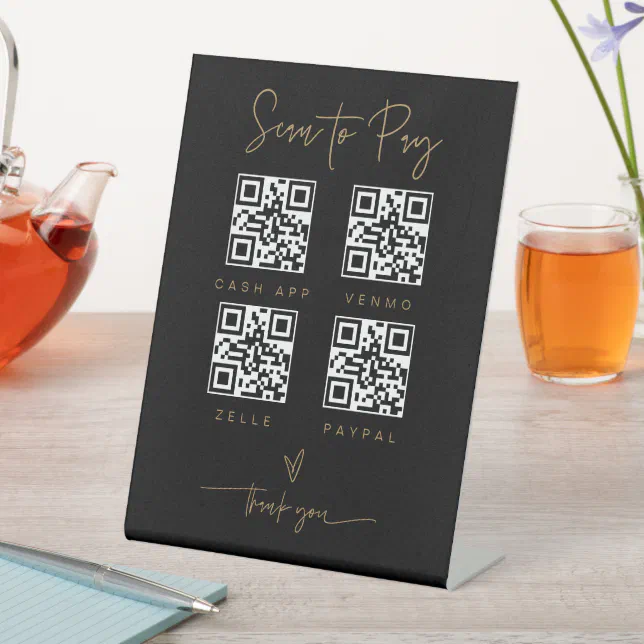 Scan QR Code Sign Wedding Bar Valet Business G400 | Zazzle