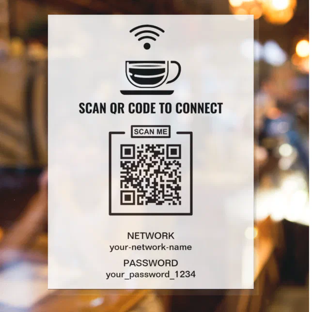 Scan QR Code to Connect Internet Password access Poster | Zazzle