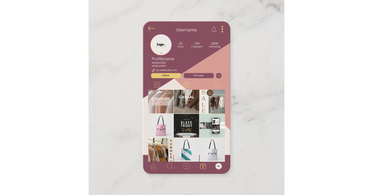 Scan to Connect QR Code Logo Insta Business Card | Zazzle