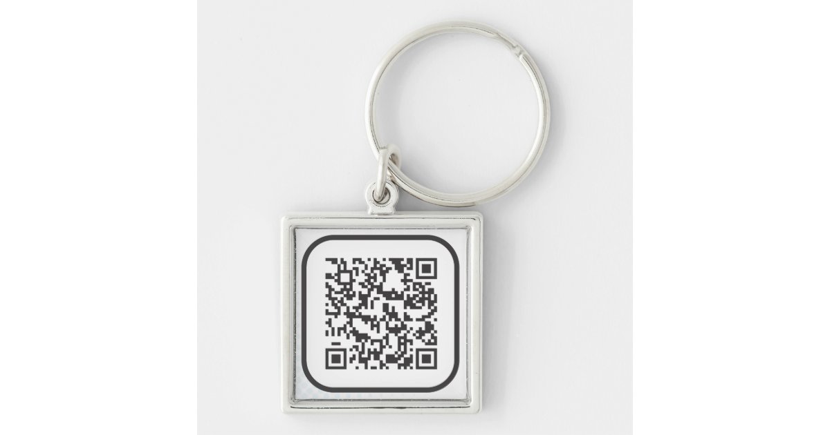 Scannable QR Bar code Key Ring | Zazzle