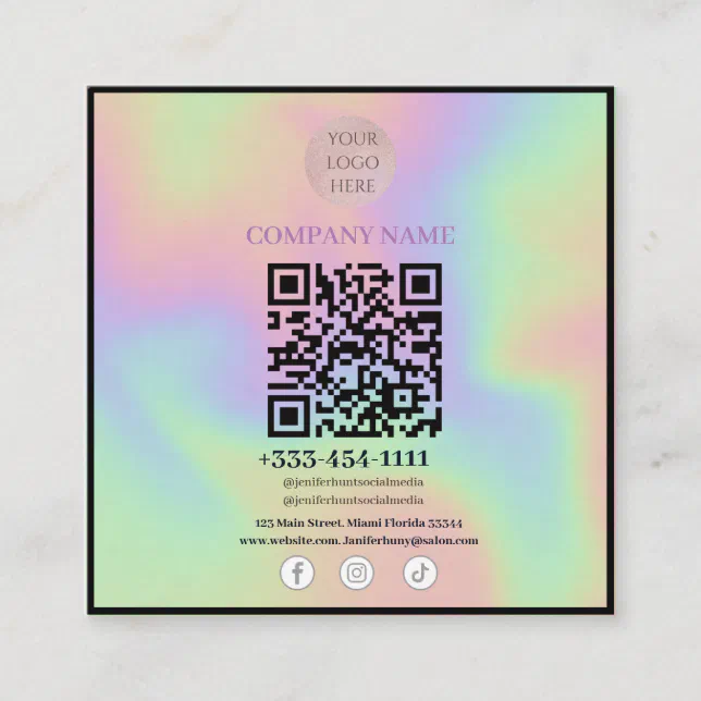 Scannable QR code Social Media business cards | Zazzle
