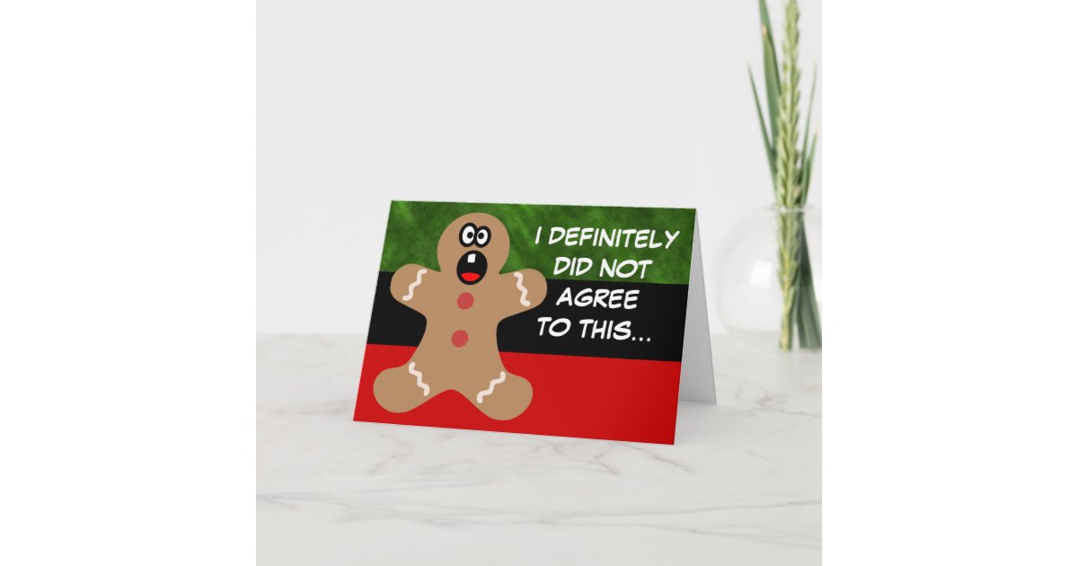 Scared Gingerbread Men the Best Christmas Guests Holiday Card | Zazzle