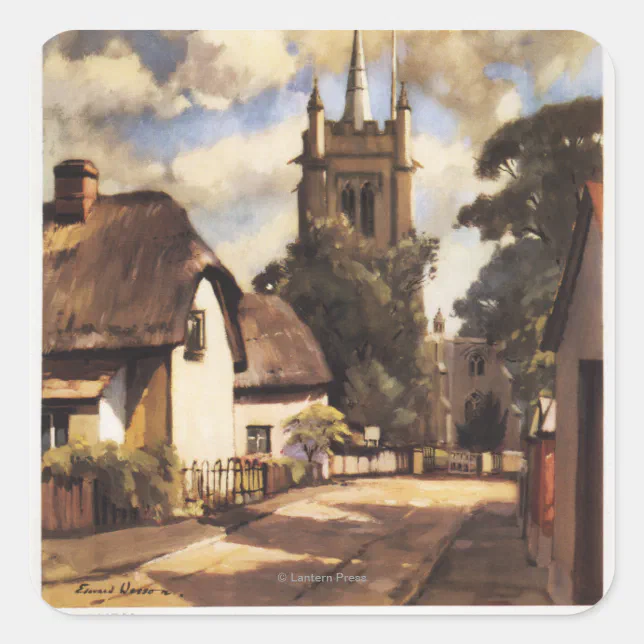 Scenic Country View British Railways Poster Square Sticker | Zazzle