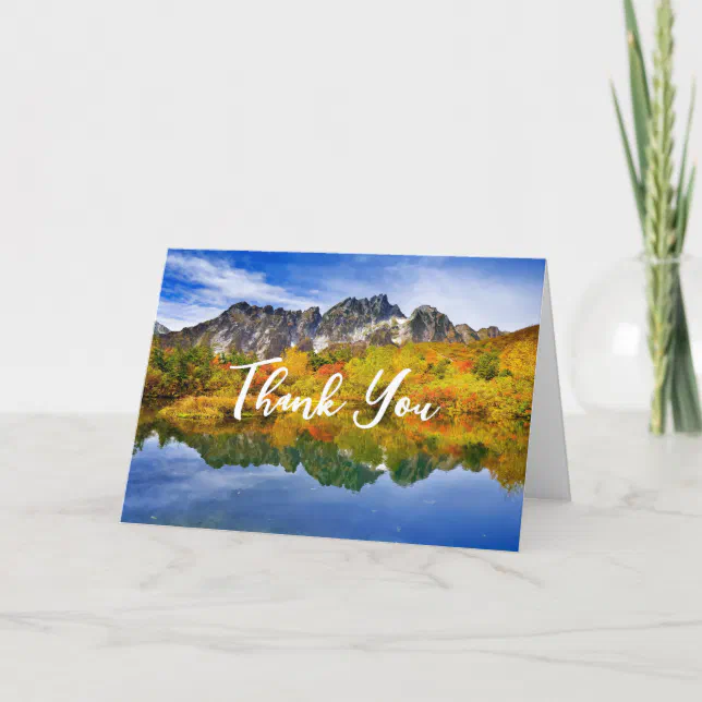 Scenic Landscape Forest and Mountains Thank You Card | Zazzle