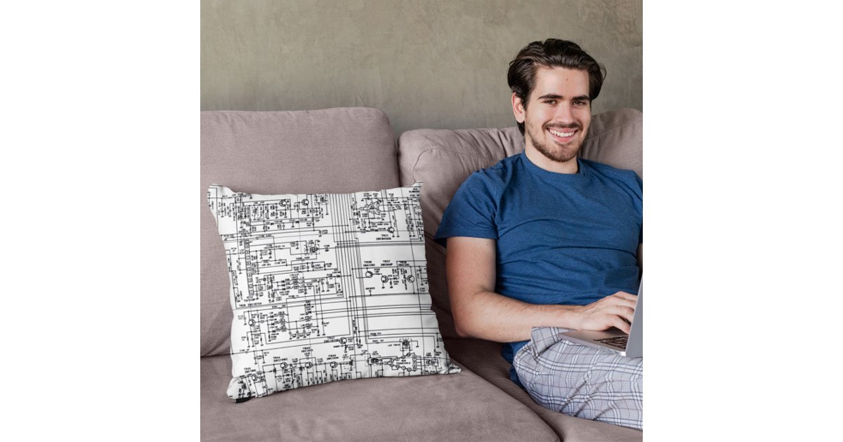 Schematic Diagram Symbols Electronic Circuit Cushion | Zazzle