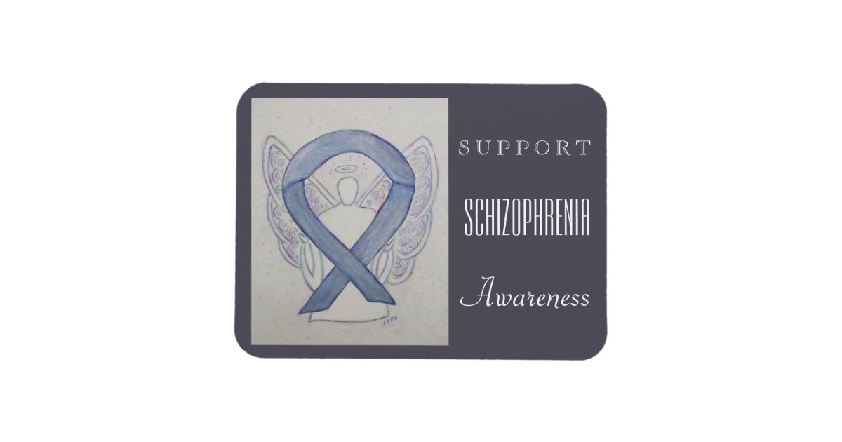 Schizophrenia Awareness Ribbon Angel Custom Magnet | Zazzle