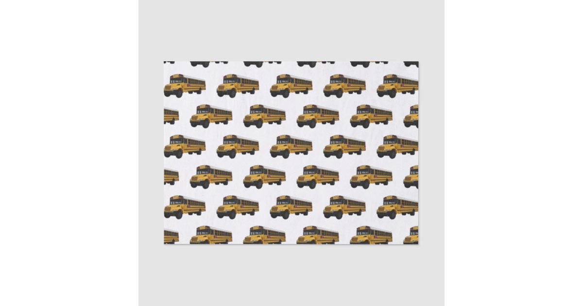 School bus cartoon illustration tissue paper | Zazzle